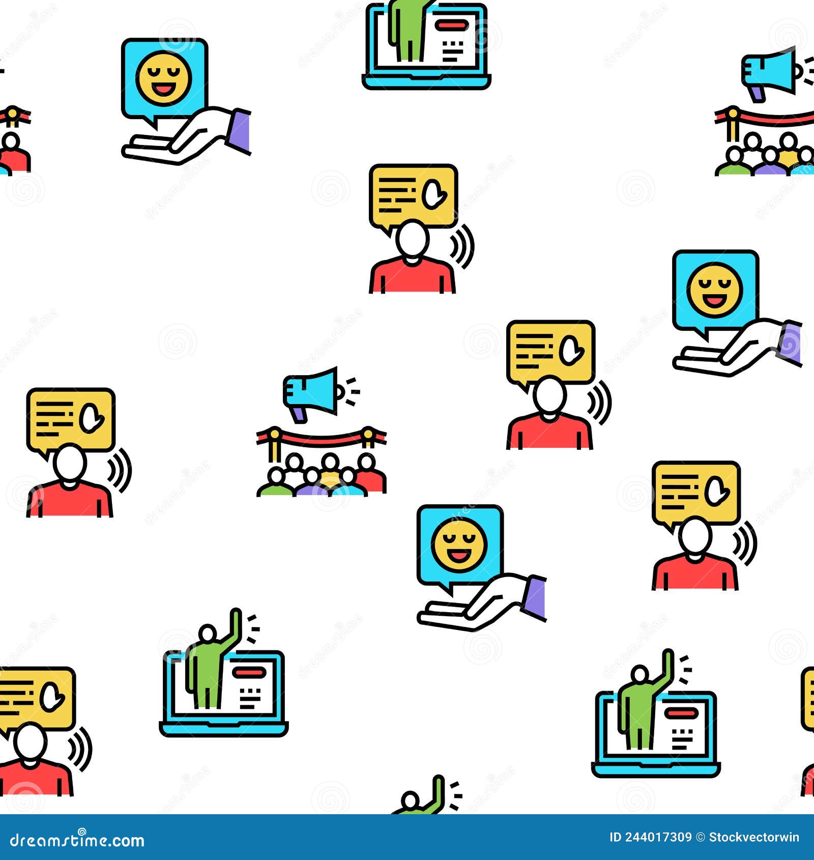 Introduction Speech Vector Seamless Pattern Stock Vector - Illustration ...