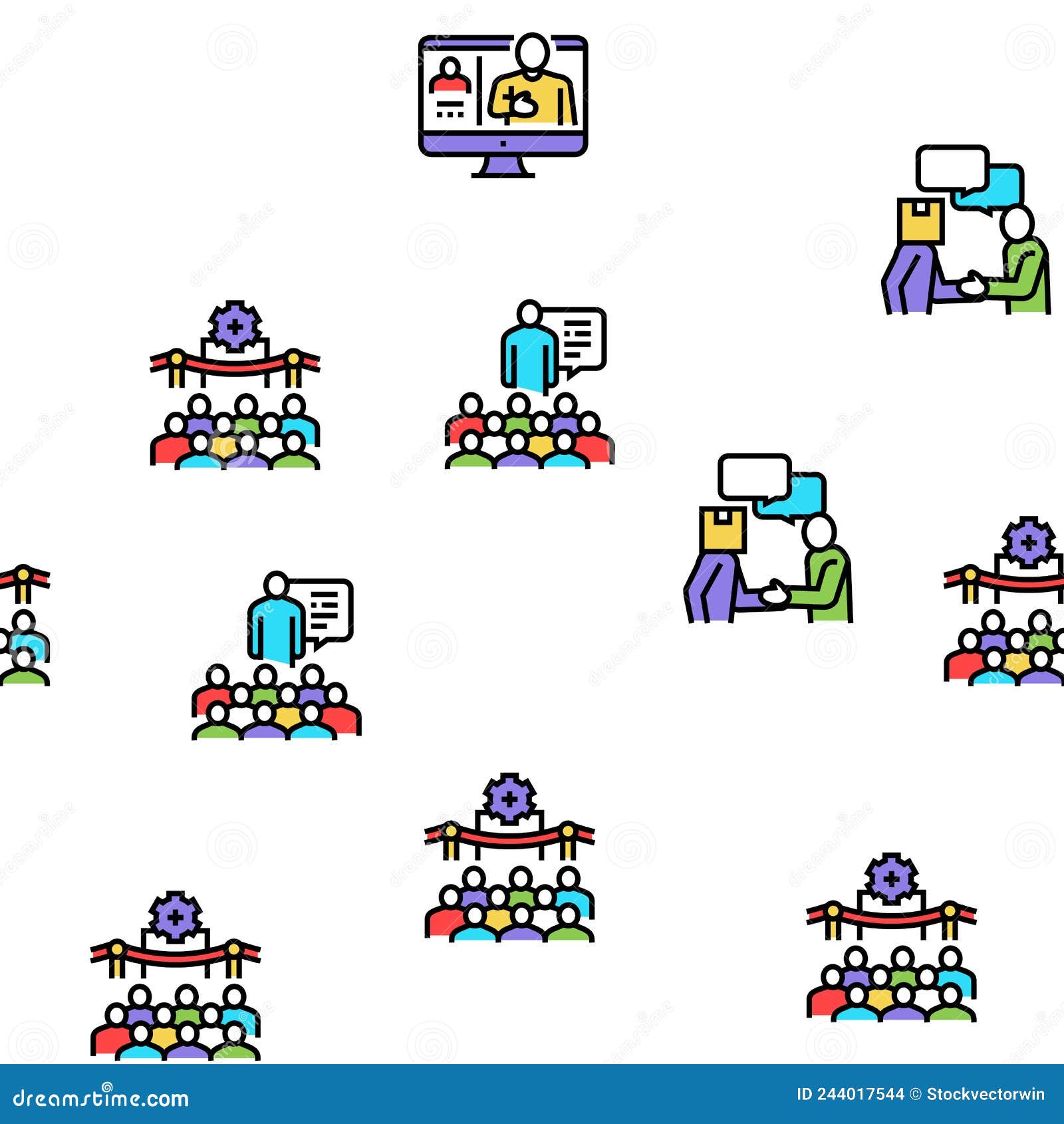 Introduction Speech Vector Seamless Pattern Stock Vector - Illustration ...