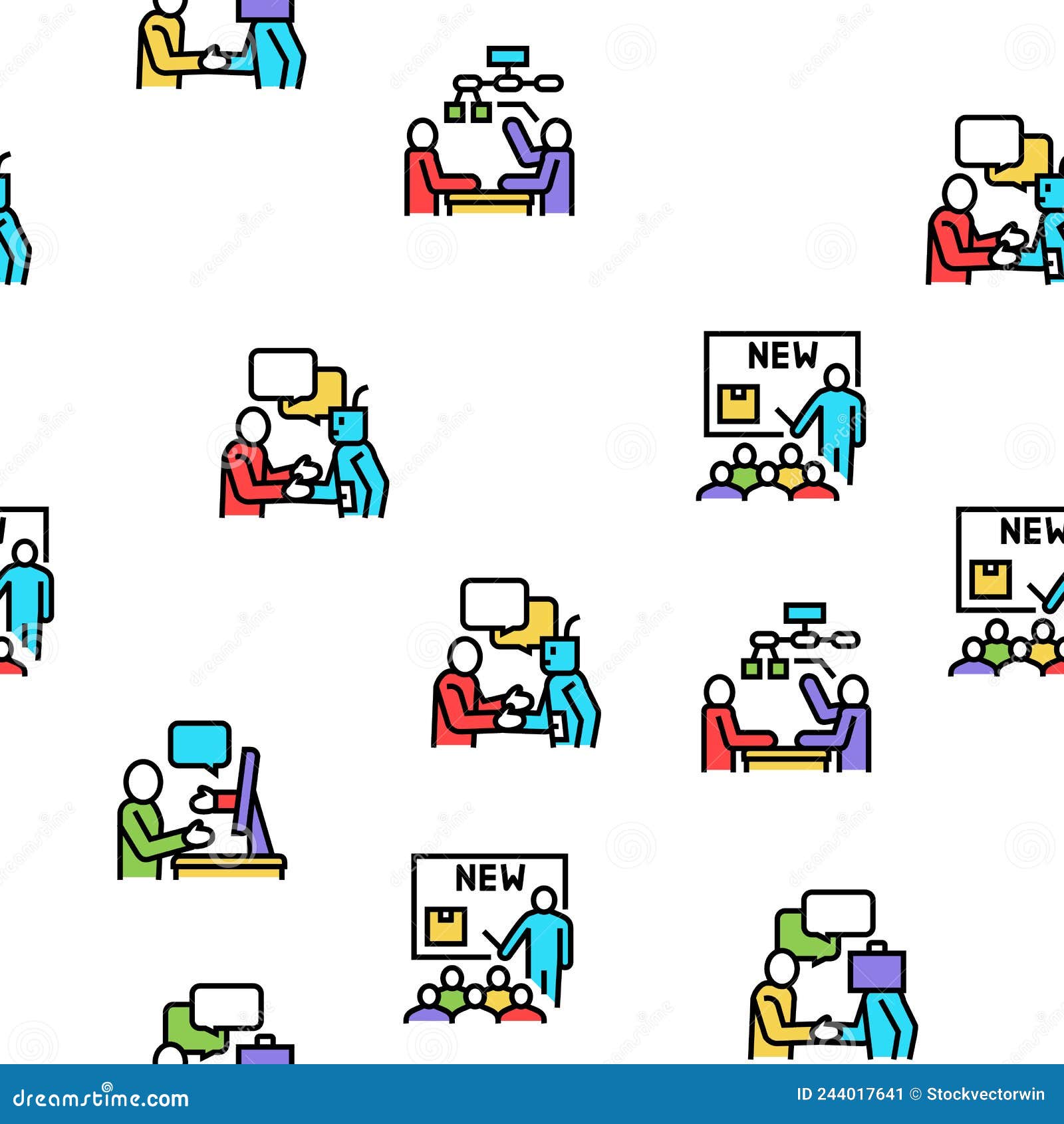 Introduction Speech Vector Seamless Pattern Stock Vector - Illustration ...