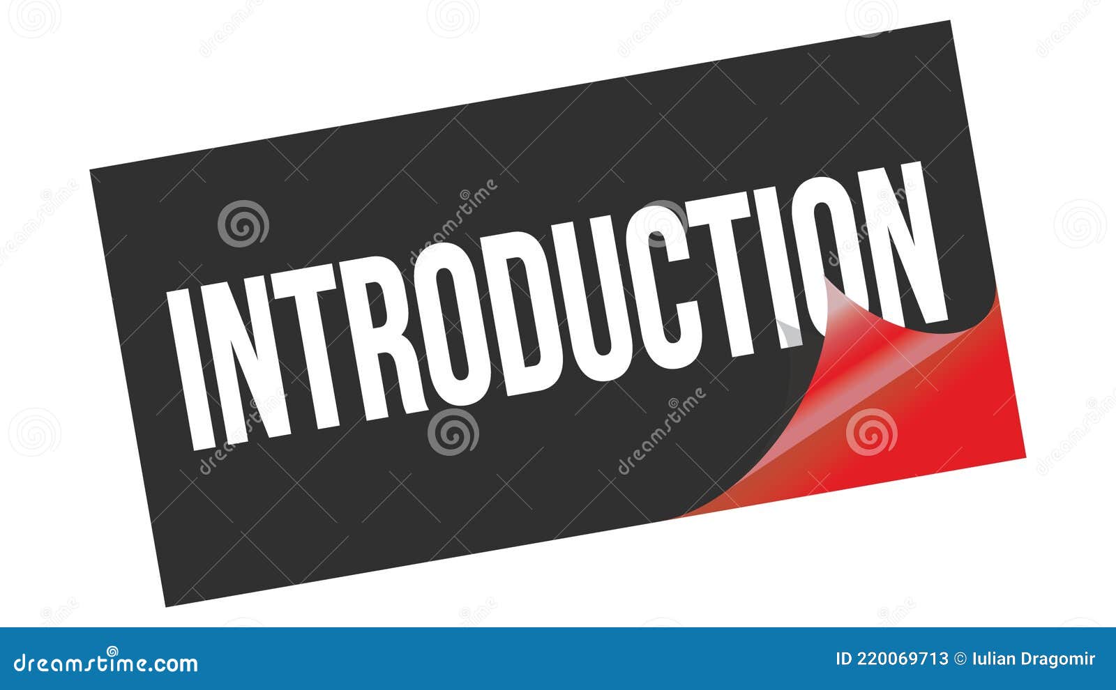 INTRODUCTION Text on Black Red Sticker Stamp Stock Illustration ...
