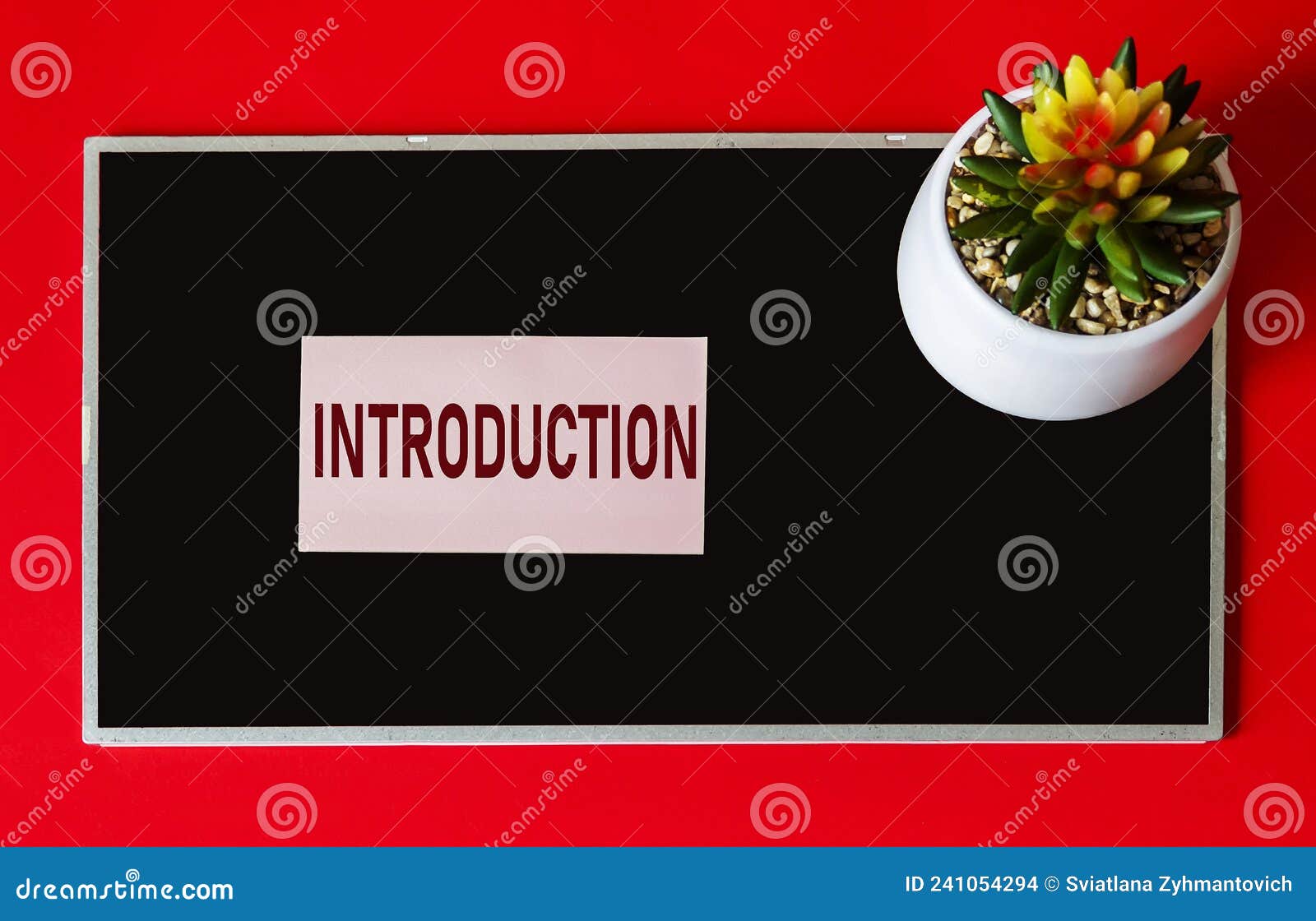 INTRODUCTION, Text on Paper on a Black and Red Background Stock Photo ...