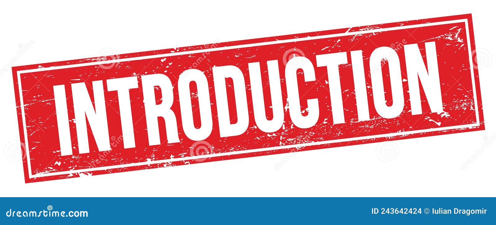 INTRODUCTION Text on Red Grungy Rectangle Stamp Stock Illustration ...