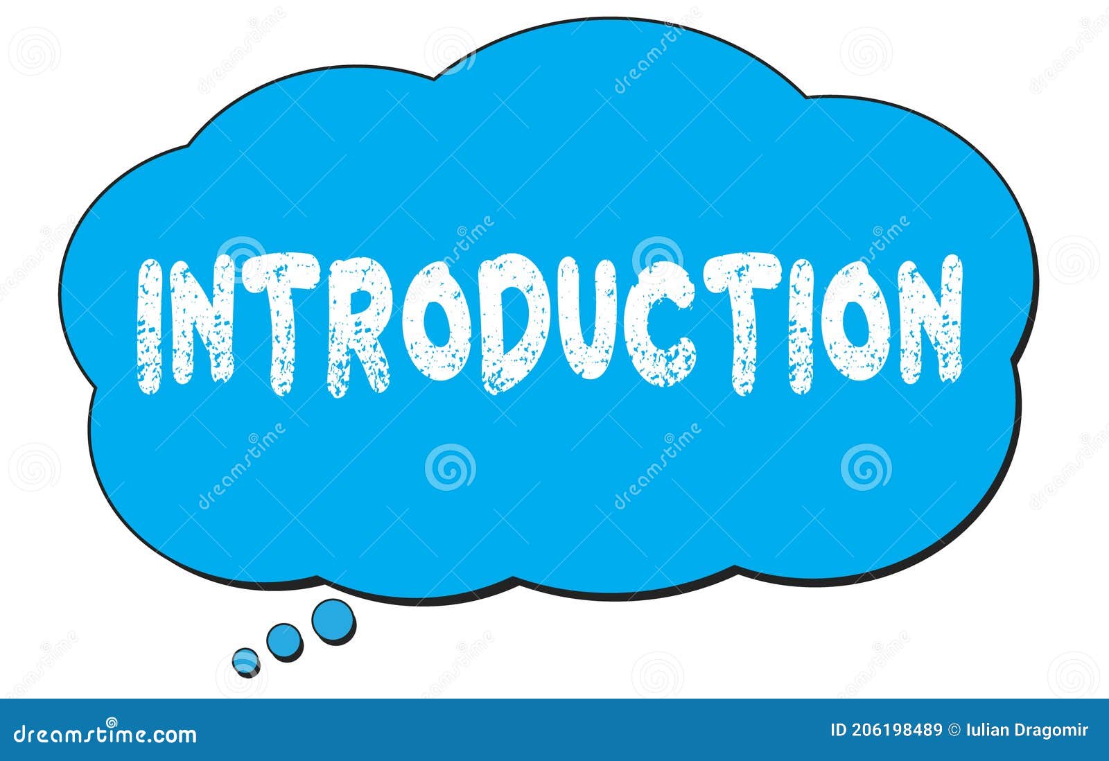 INTRODUCTION Text Written on a Blue Thought Bubble Stock Illustration ...