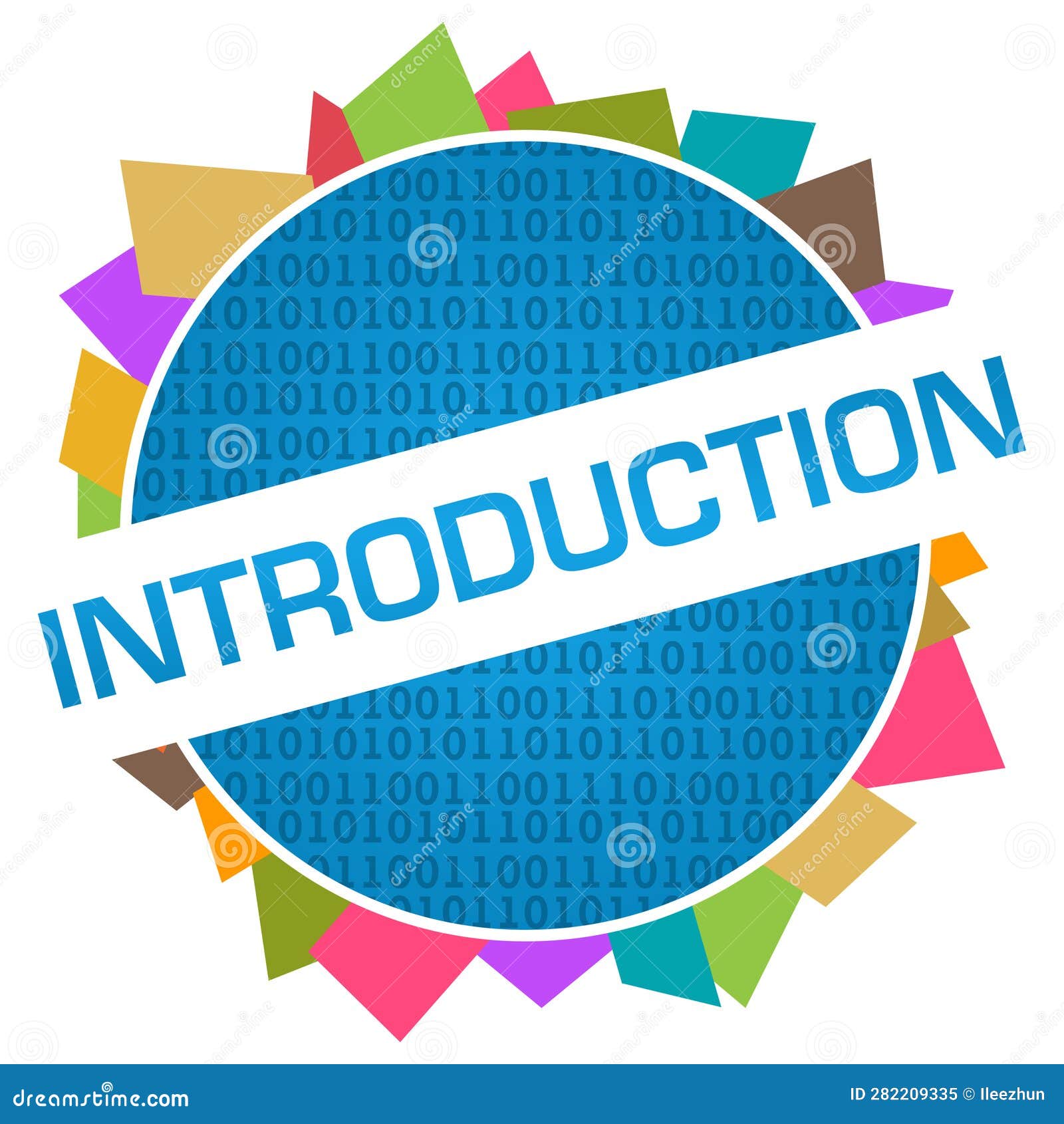 Introduction Colorful Blue Binary Circular Badge Style Stock ...