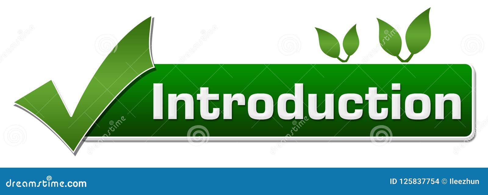 Introduction Green Leaves Tick Mark Stock Illustration - Illustration ...