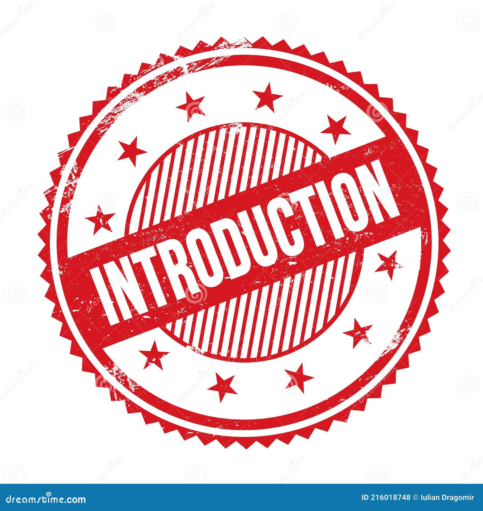 INTRODUCTION Text Written on Red Grungy Round Stamp Stock Illustration ...