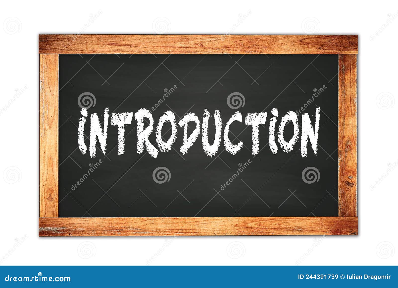 INTRODUCTION Text Written on Wooden Frame School Blackboard Stock ...