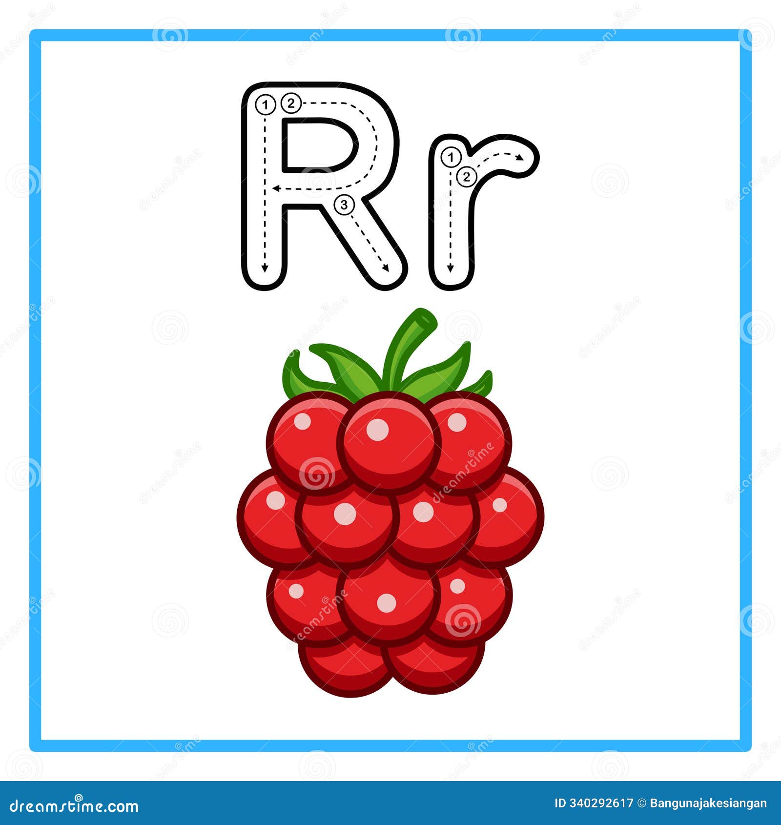 Tracing Alfabet Trace Fresh Raspberry Illustration Stock Illustration ...