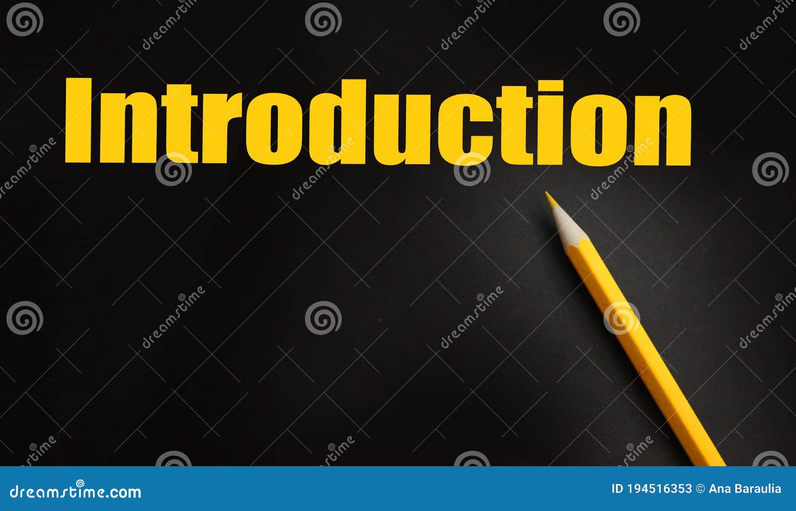 Introduction Word and Yellow Pencil Besides. Business Concept Stock ...