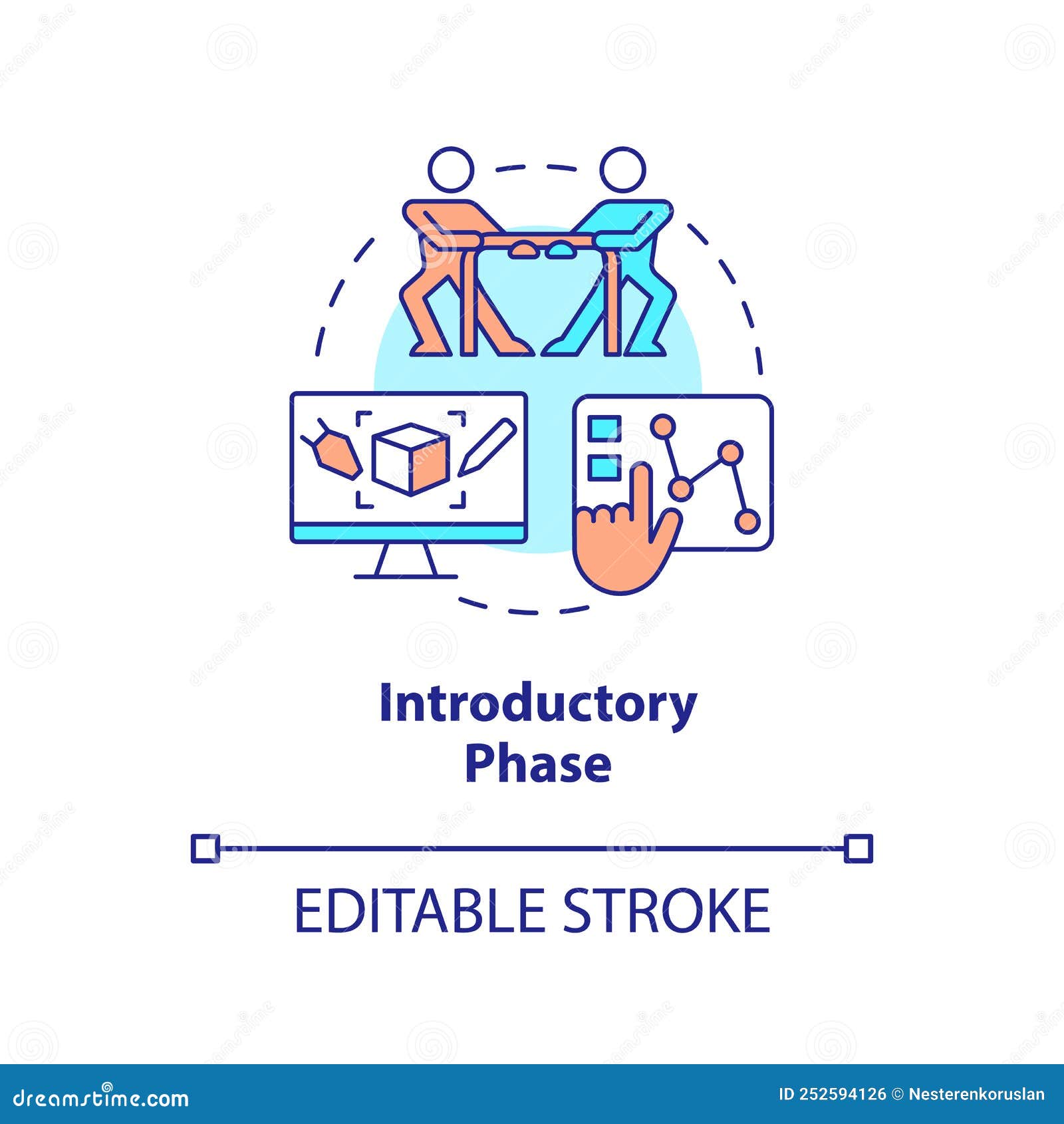 Introductory Phase Blue Gradient Concept Icon Cartoon Vector ... Introductory Phase Blue Gradient Concept Icon Cartoon Vector ...