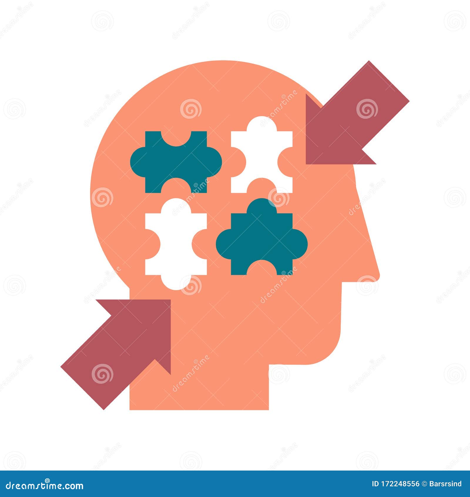 Introspection Contemplation And Soul Searching Flat Vector Icon Stock