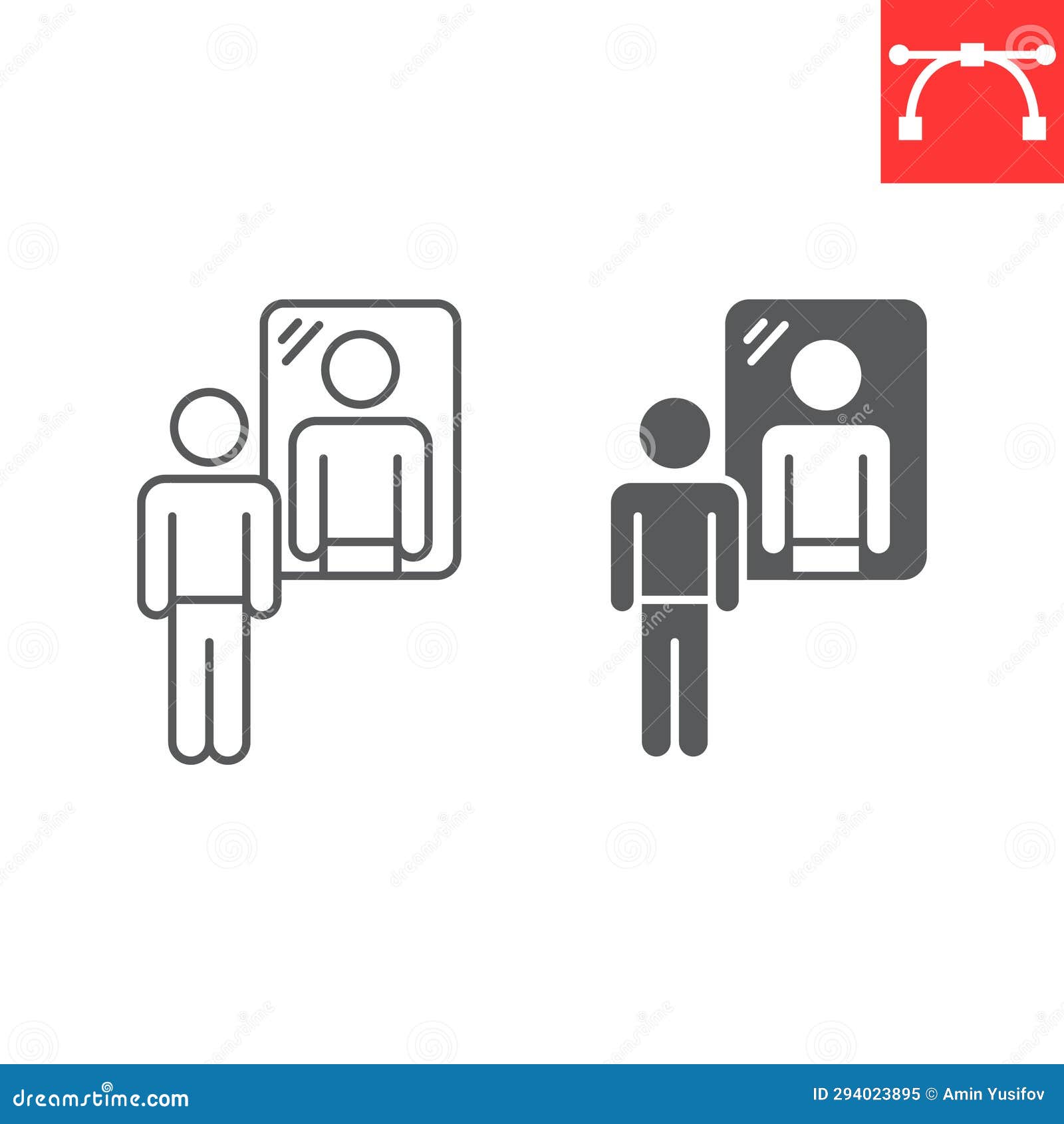 Introspection Line and Glyph Icon Stock Vector - Illustration of ...