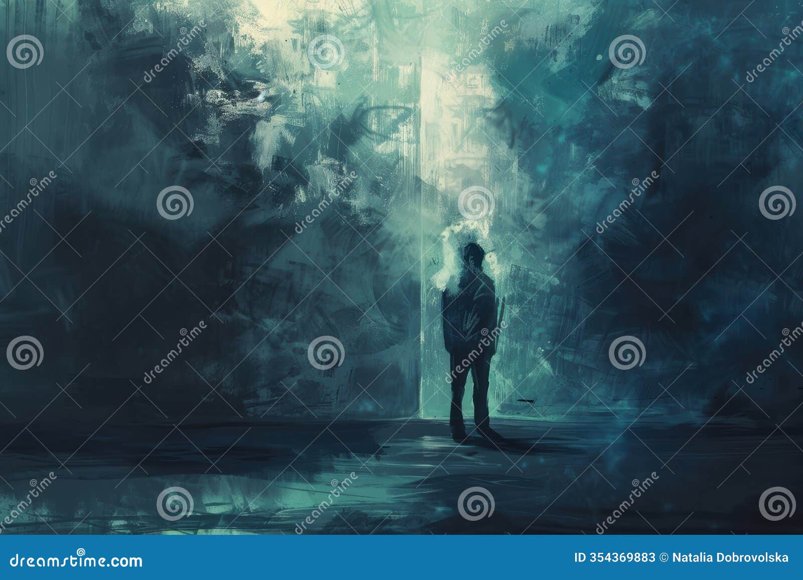 Introspection and Self-analysis Concept with a Person Reflecting ...