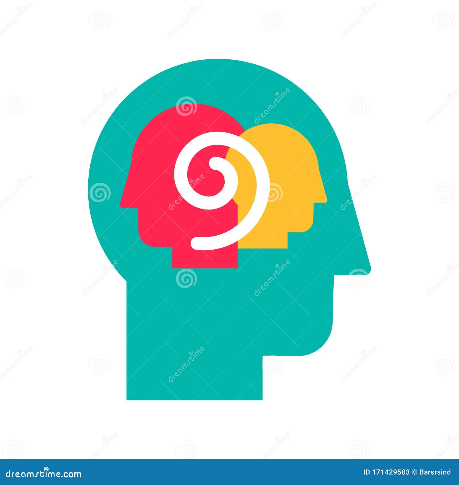 Introspection And Self Observation Color Flat Vector Icon Stock