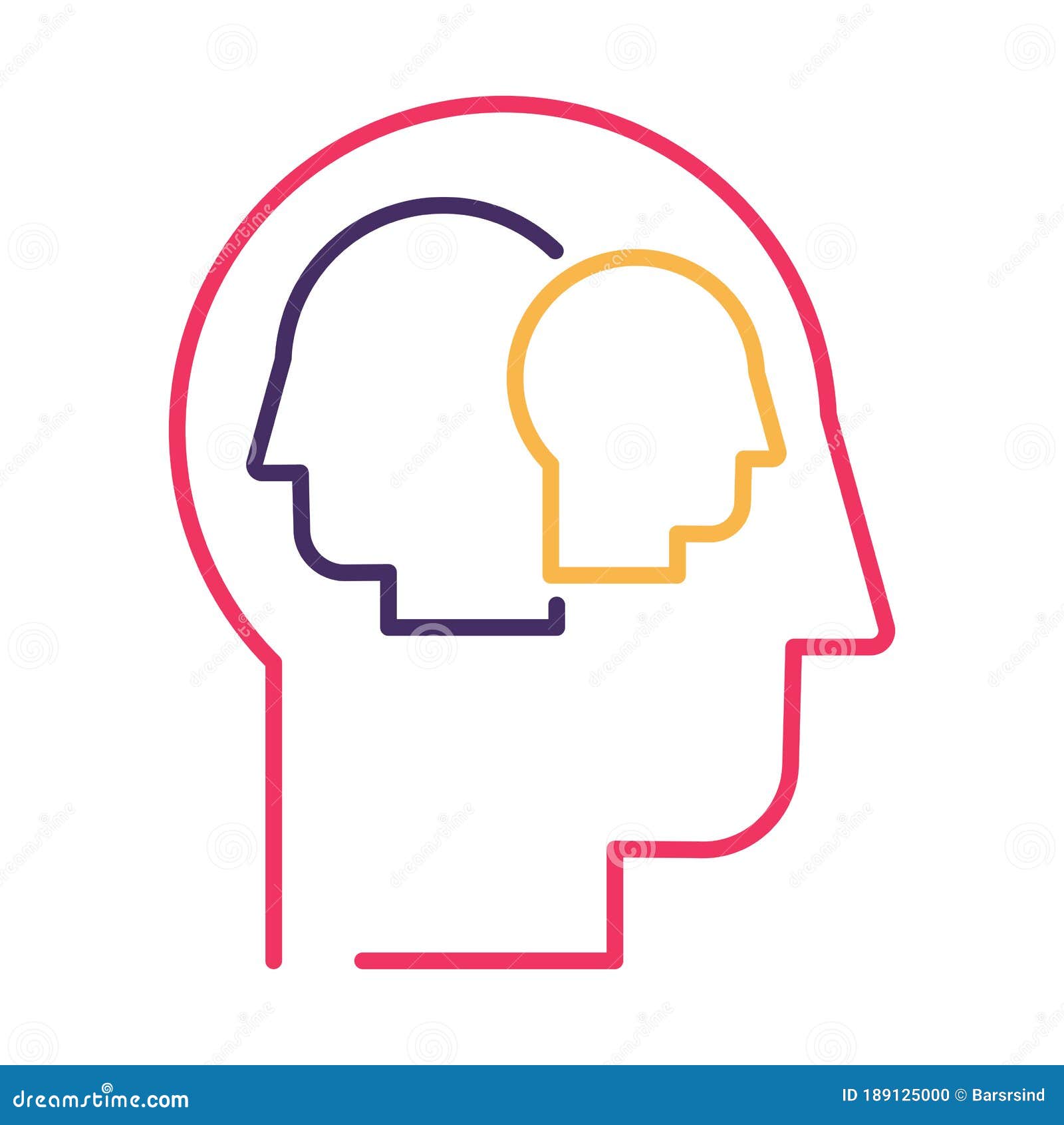 Introspection Thin Line Vector Icon Isolated on White Stock ...