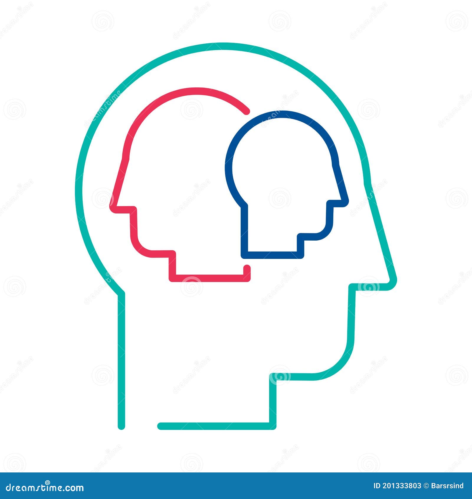 Introspection Thin Line Vector Icon Isolated on White Stock Vector ...