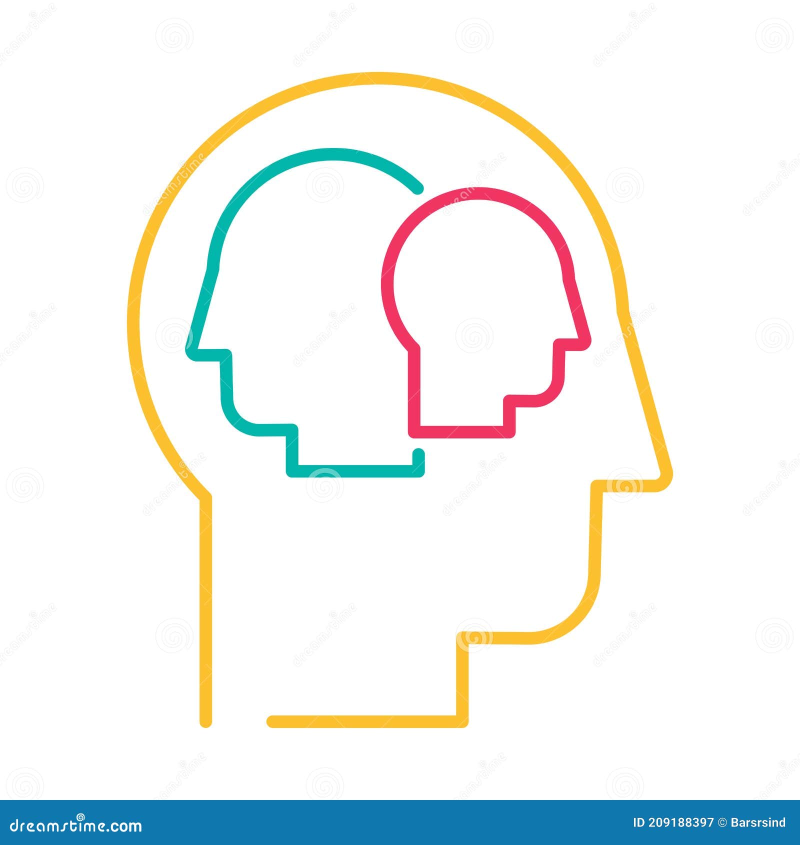 Introspection Thin Line Vector Icon Isolated on White Stock Vector ...