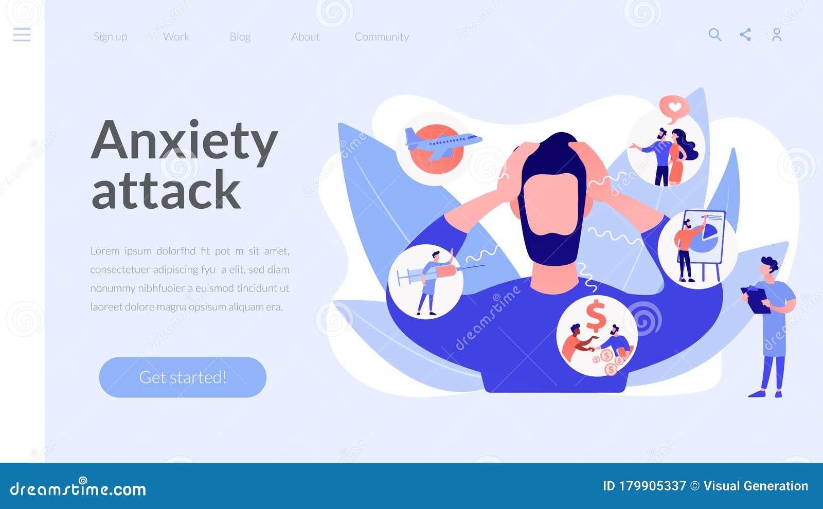 Anxiety Concept Landing Page Stock Vector - Illustration of concept ... Anxiety Concept Landing Page Stock Vector - Illustration of concept ...