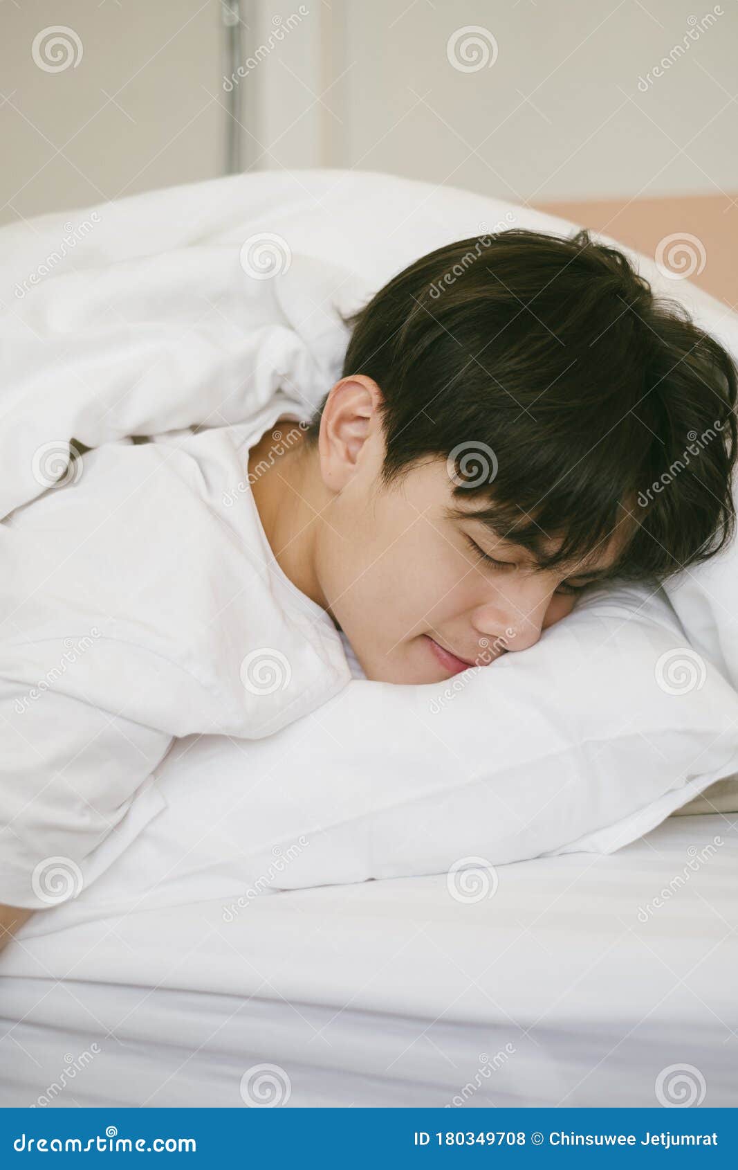 A happy of introvert guy stock photo. Image of drowsy - 180349708