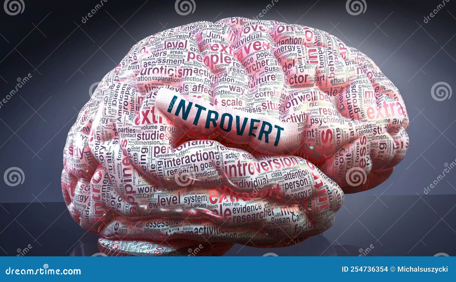 Introvert and a Human Brain Stock Illustration - Illustration of high ...