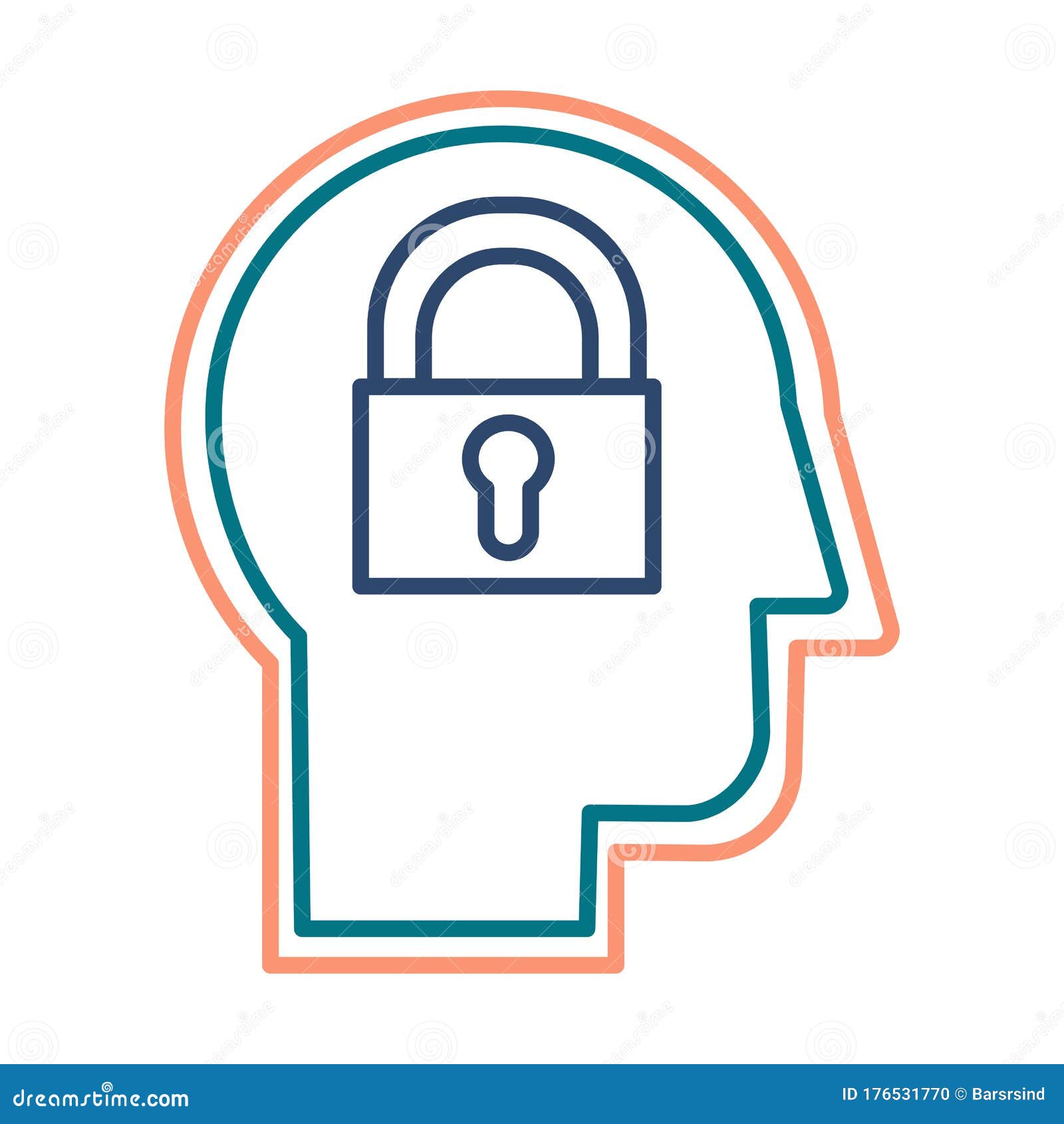 Introvert Personality Thin Line Flat Vector Icon Stock Illustration ...