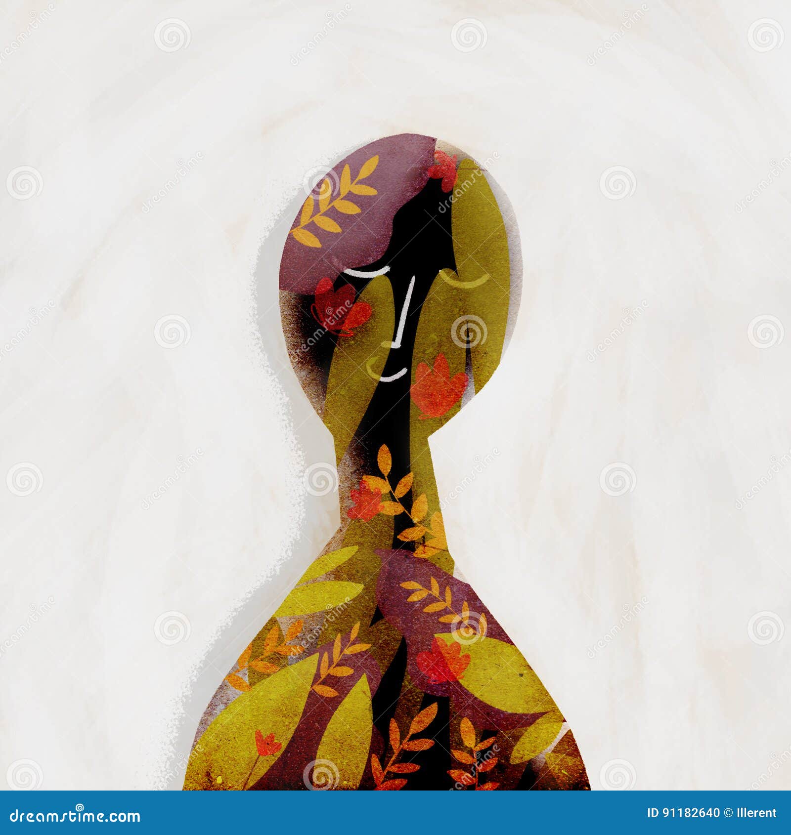 Introvert portrait stock illustration. Illustration of calm - 91182640