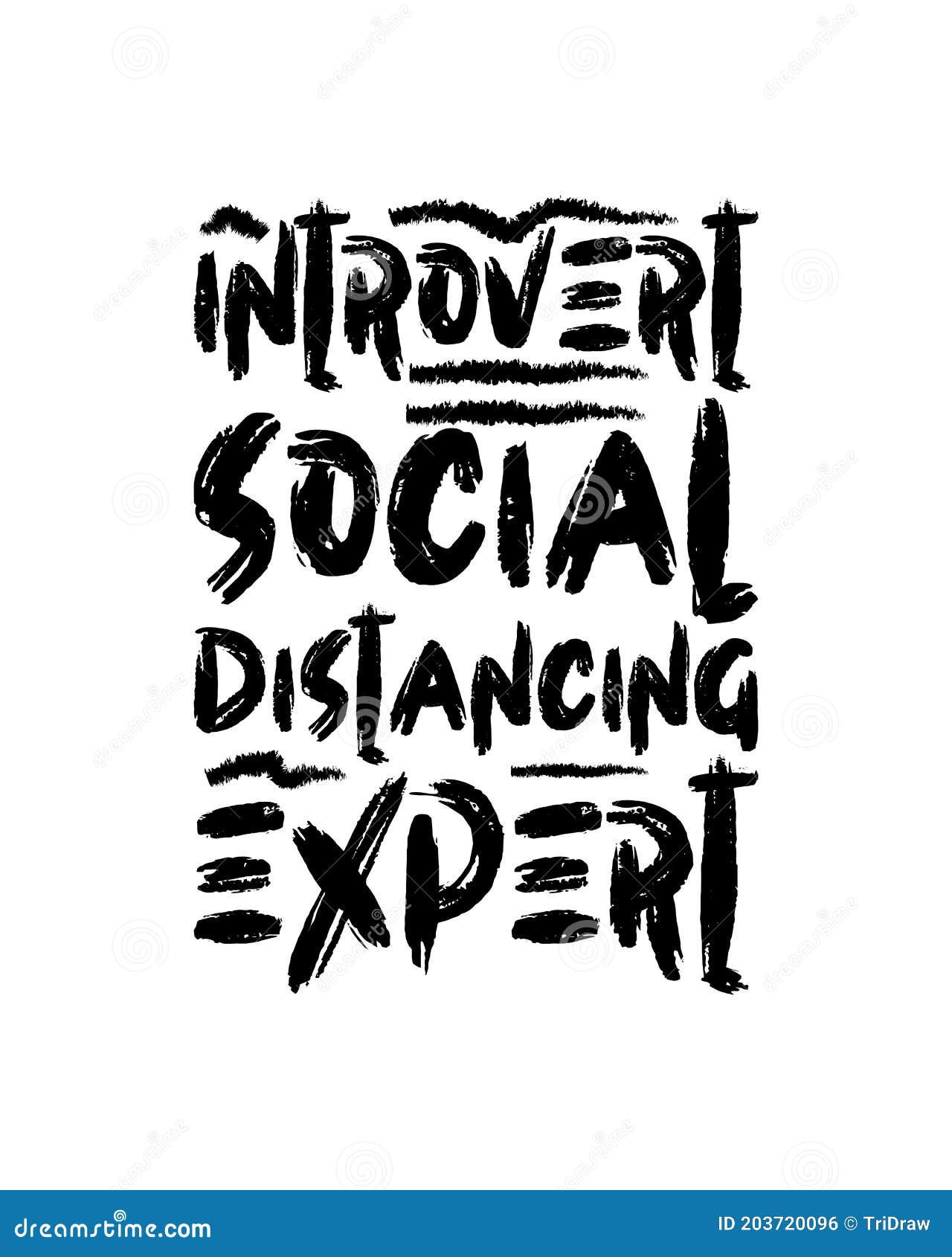 Introvert Social Distancing Expert. Hand Drawn Typography Poster Design ...