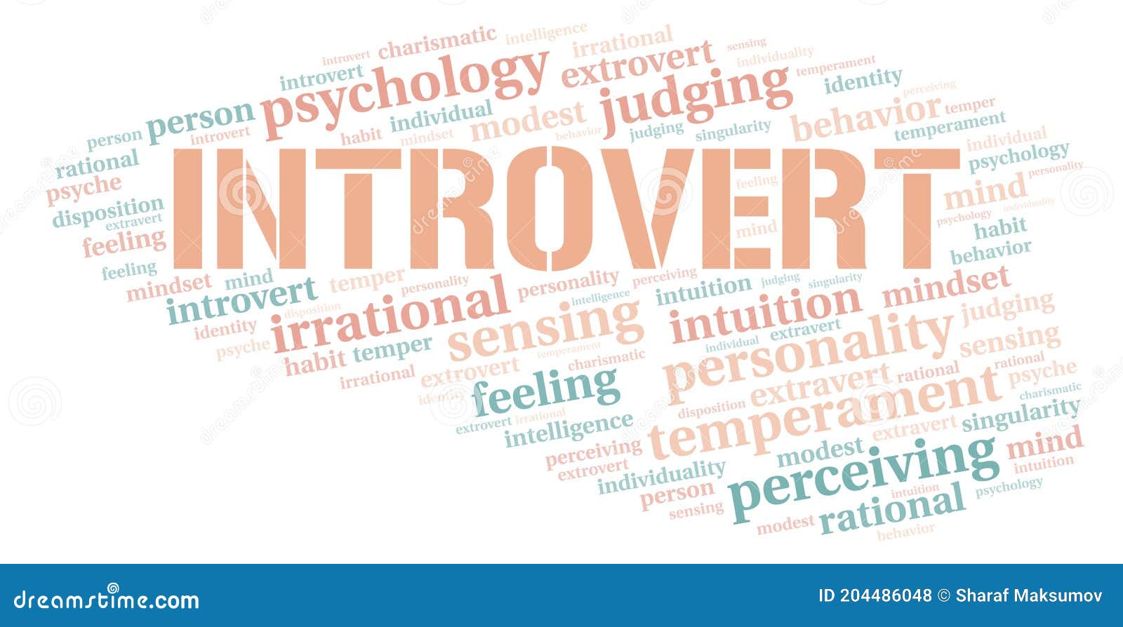 Introvert Typography Word Cloud Create with the Text only. Stock ...