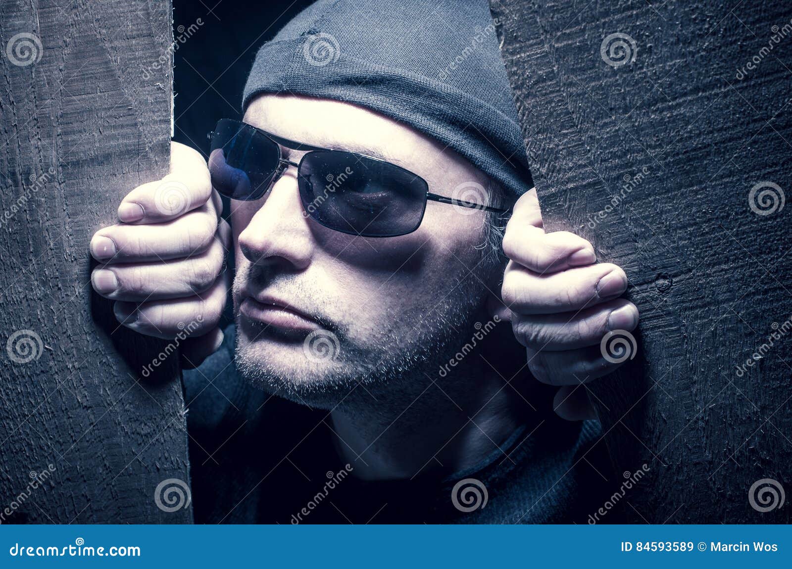 Intruder is breaking in stock image. Image of black, brunette - 84593589