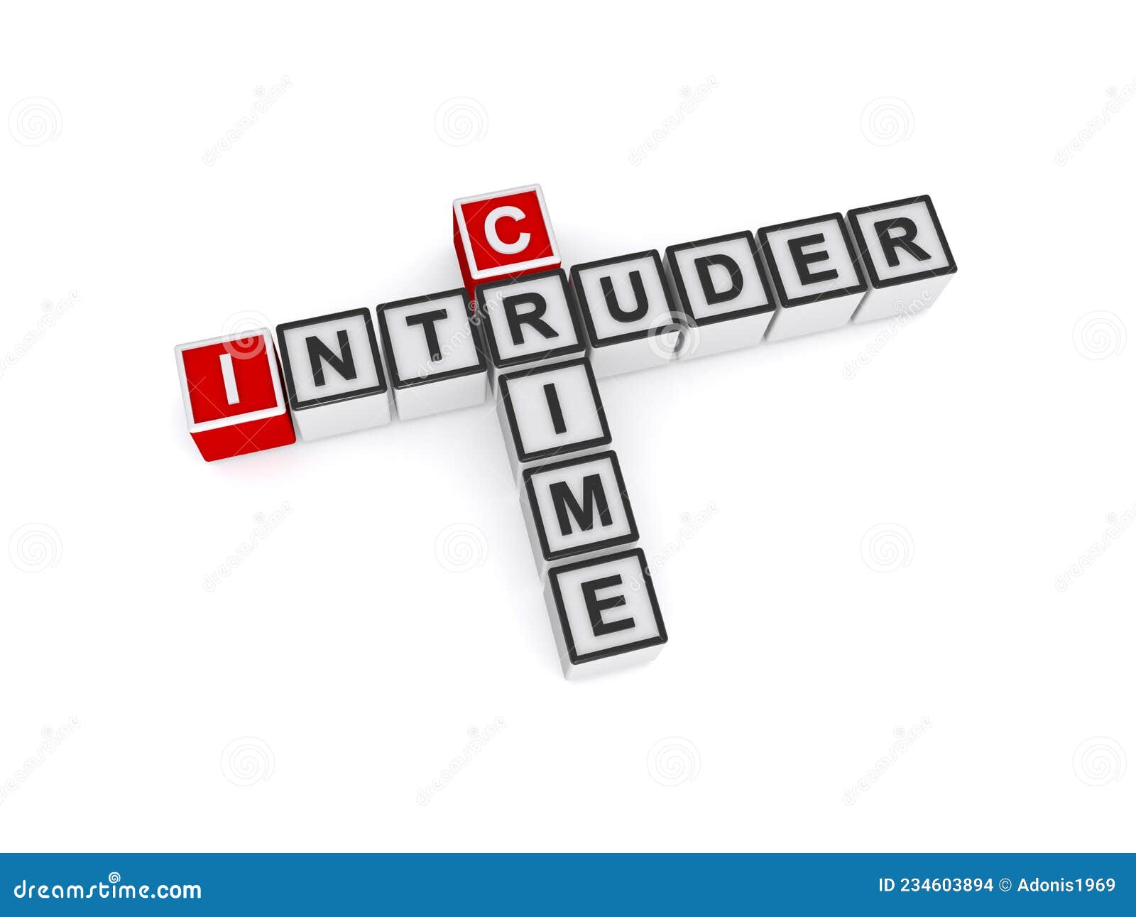 Intruder Crime Word Blocks on White Stock Illustration - Illustration ...