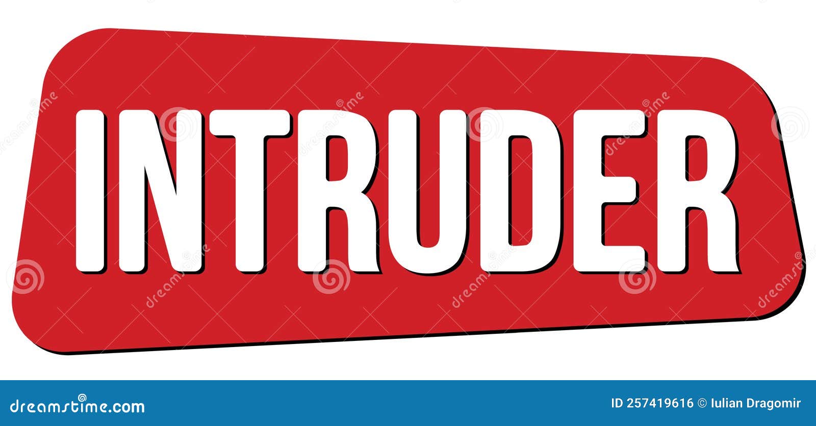 INTRUDER Text on Red Trapeze Stamp Sign Stock Illustration ...