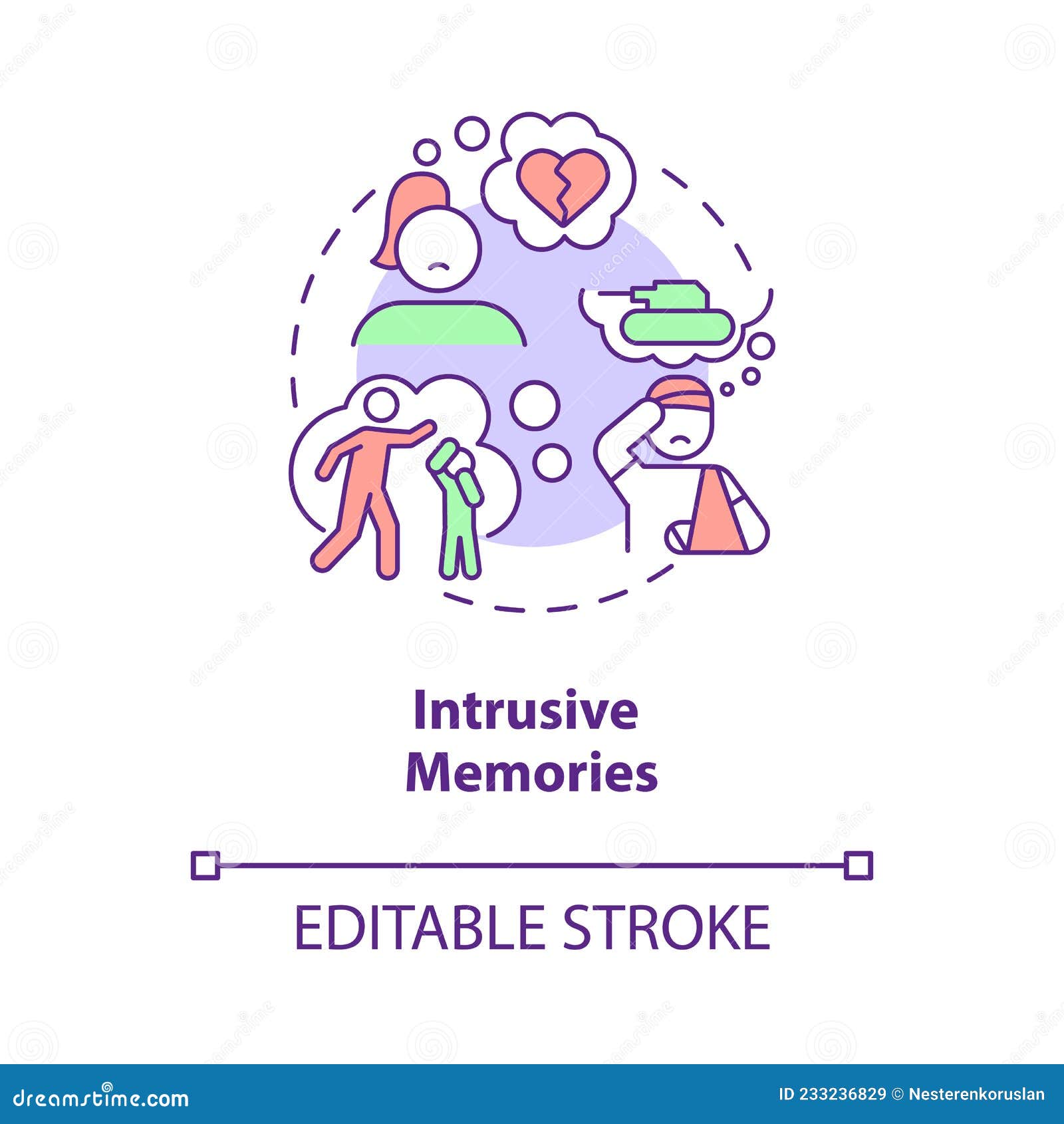 Intrusive Memories Concept Icon Stock Vector - Illustration of problem ...