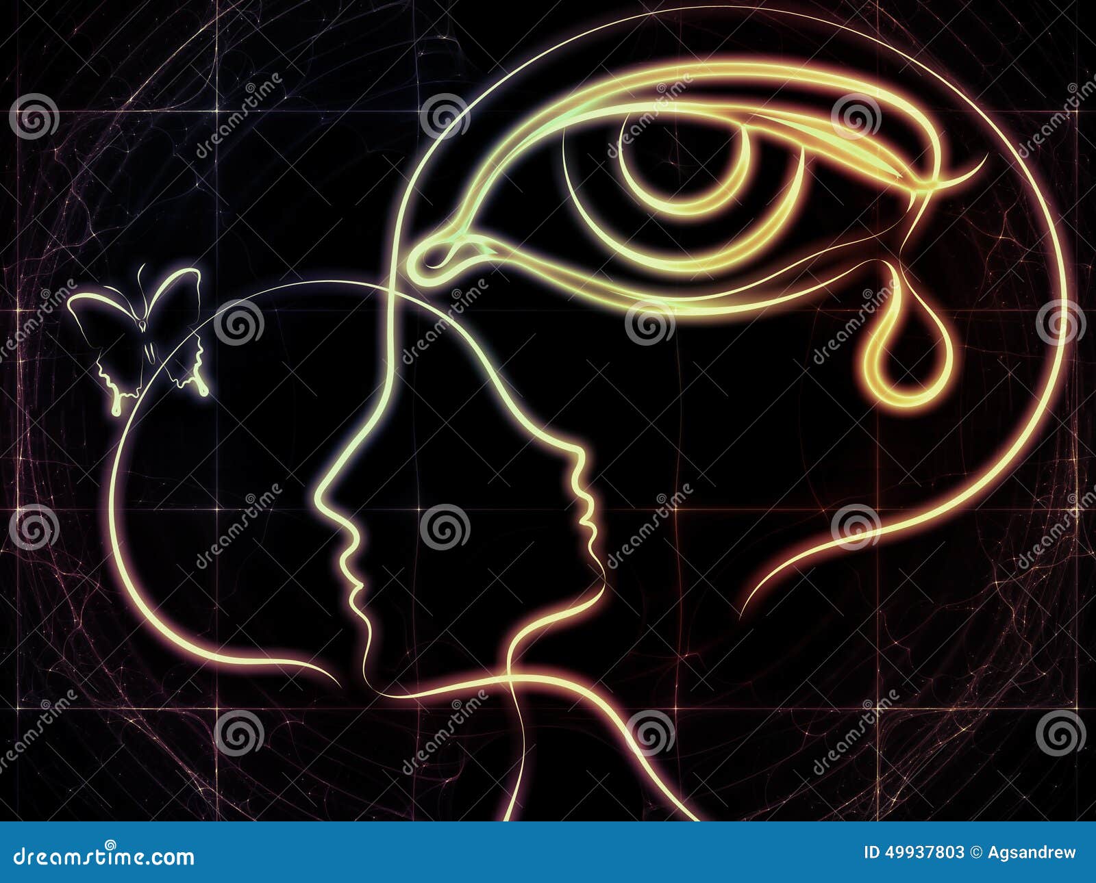 Intuition illustration stock. Illustration du visage - 49937803