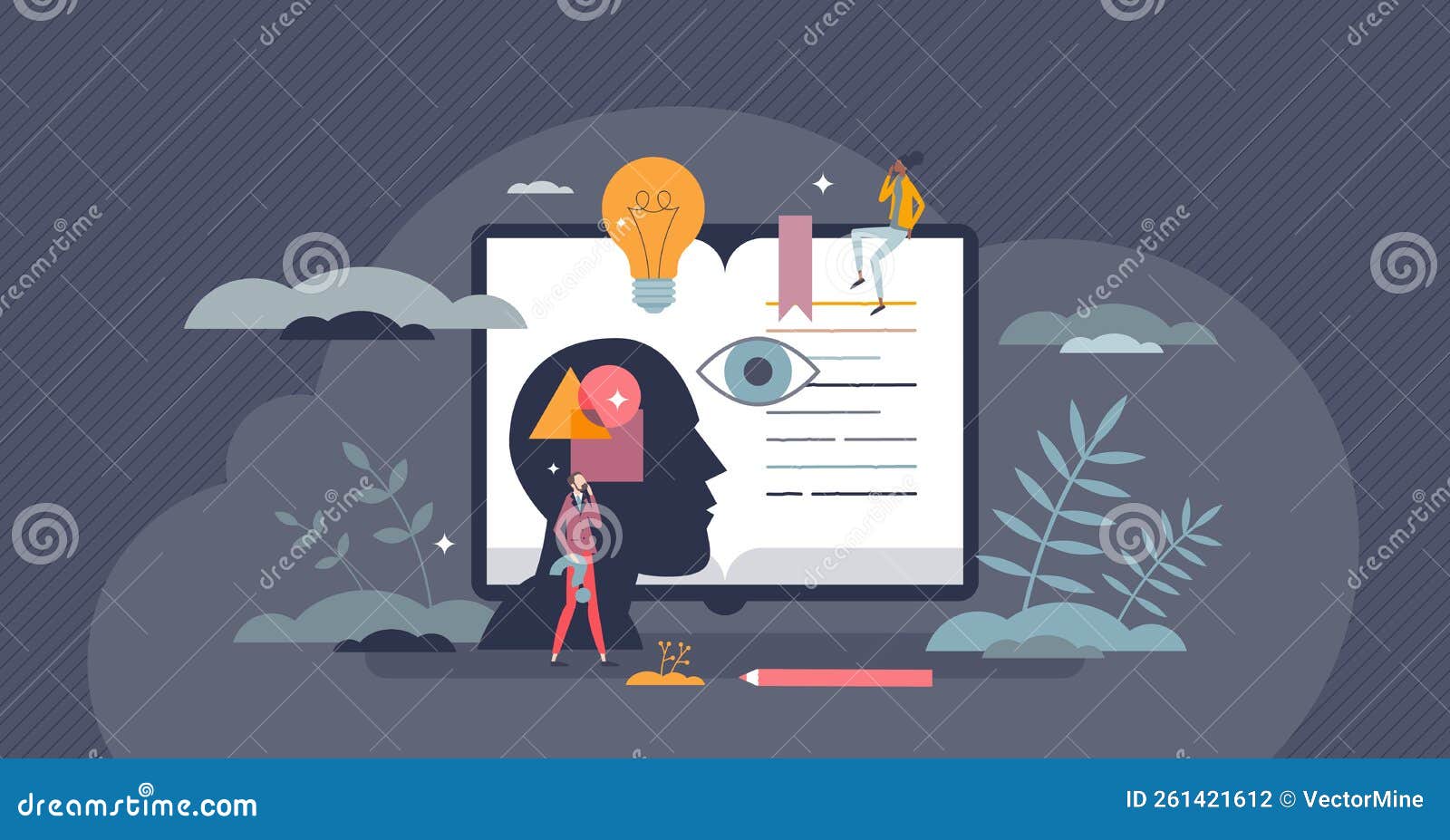 Intuition Knowledge And Smart Mind Thinking Process Tiny Person Concept ...