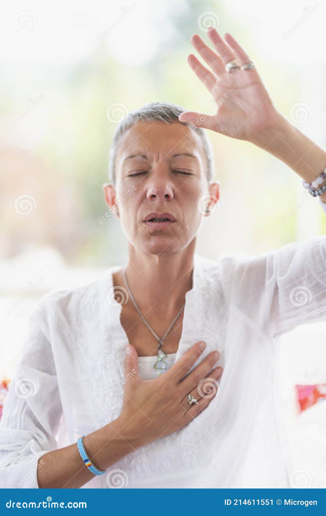 Intuition Meditation Hand Gesture Stock Image - Image of female, people ...