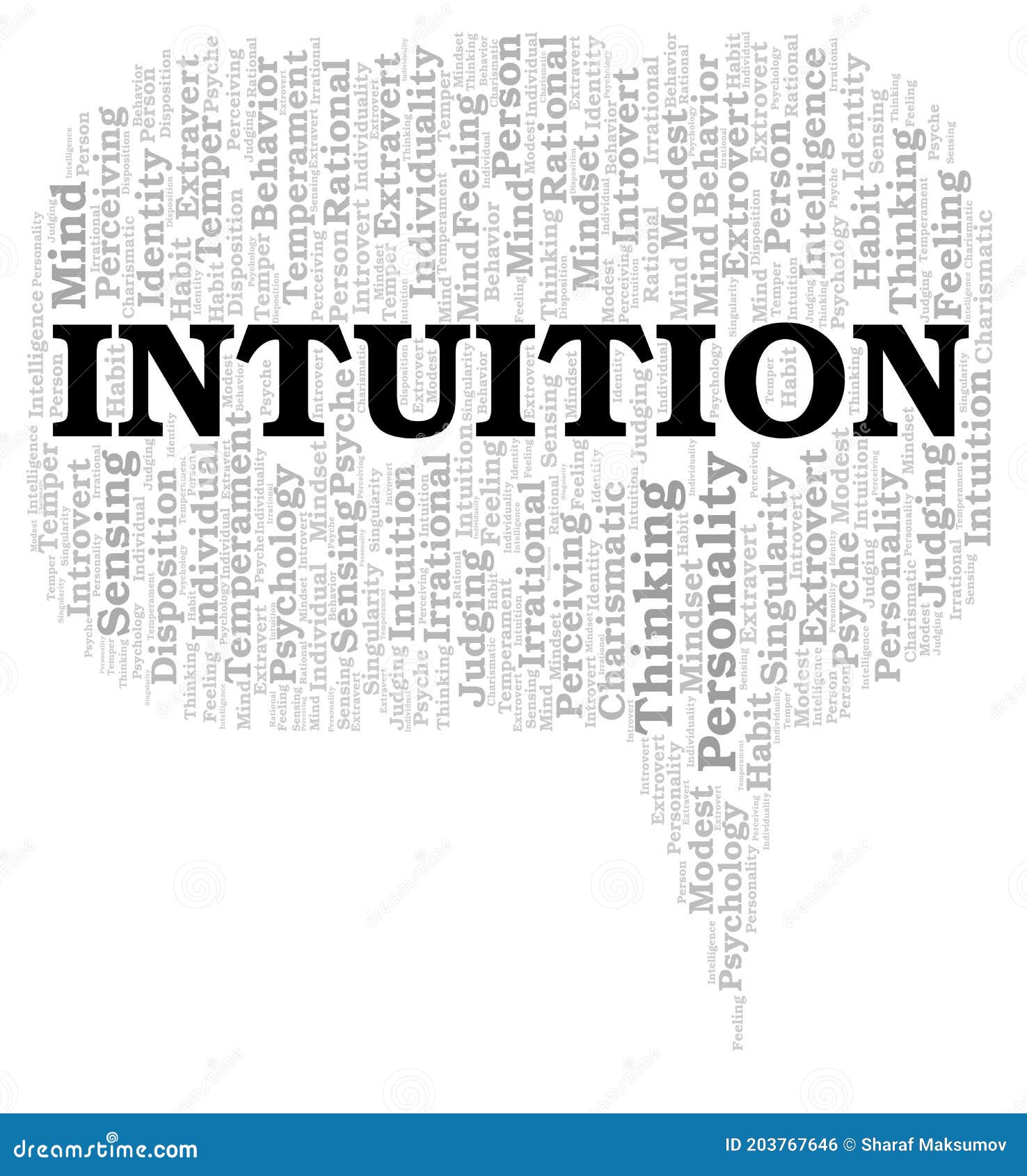 Intuition Typography Word Cloud Create with the Text only. Stock ...