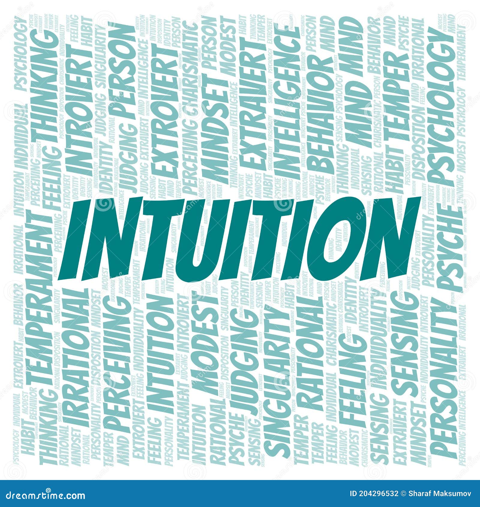 Intuition Typography Word Cloud Create with the Text only. Stock ...