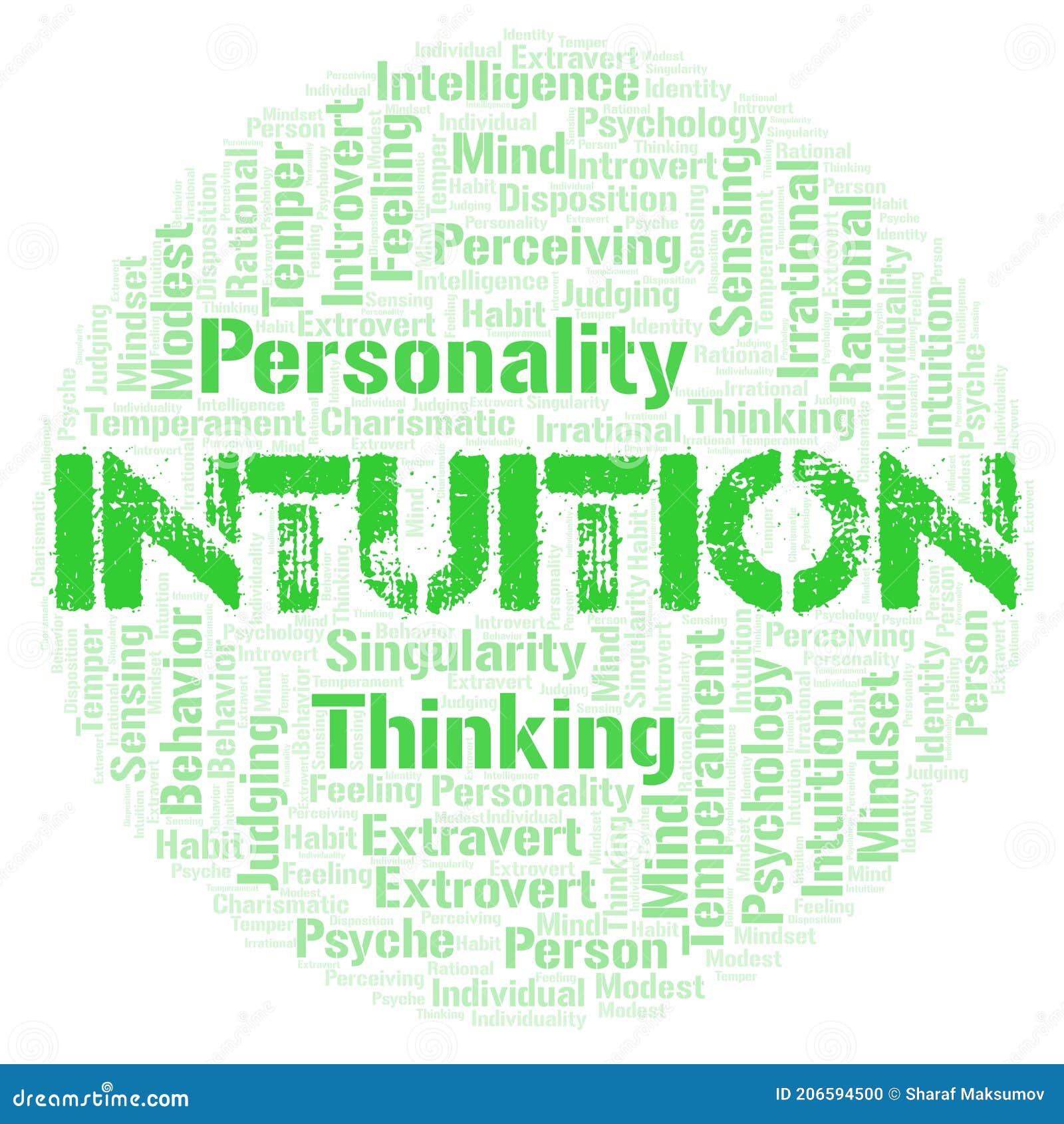 Intuition Typography Word Cloud Create with the Text only. Stock ...