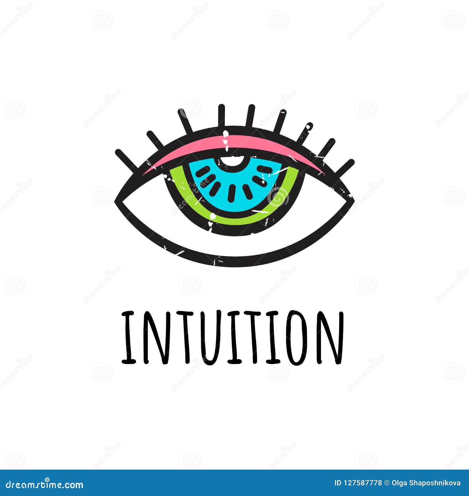 Intuition. Vector Illustration. the Third Eye in Hand-drawn Style Stock ...