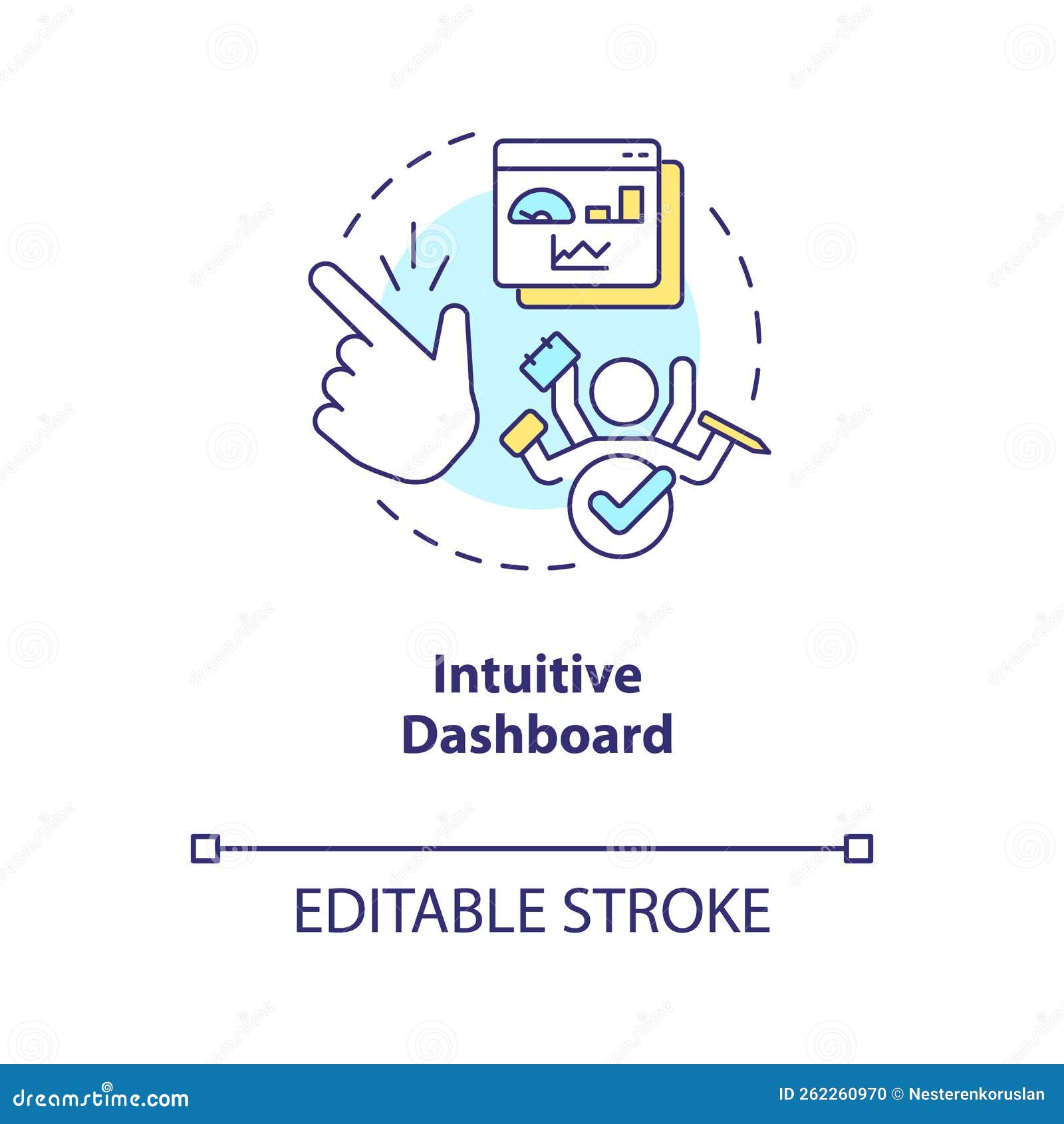 Intuitive Dashboard Concept Icon Vector Illustration | CartoonDealer ...