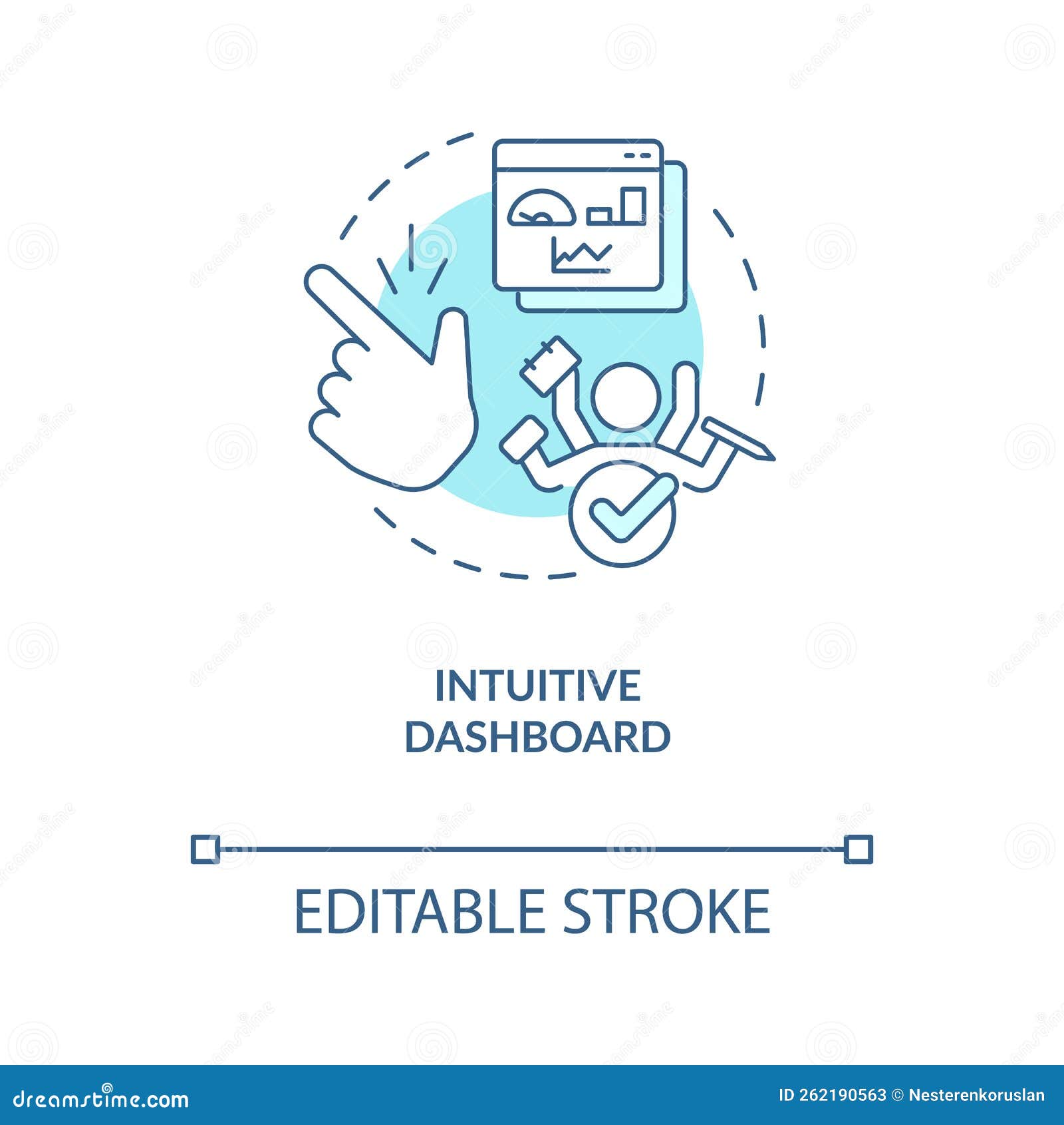 Intuitive Dashboard Concept Icon Vector Illustration | CartoonDealer ...