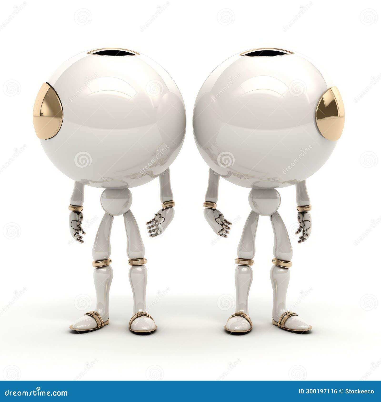 Intuitive Gesture Robots Minimalistic Spherical Sculptures With A Cartoonish Twist Stock