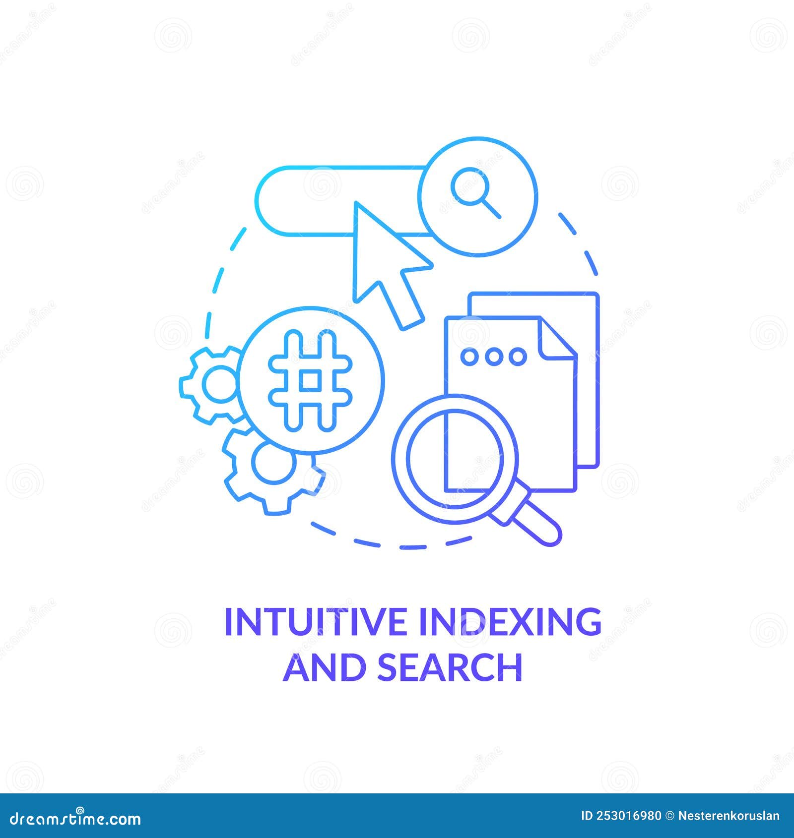 Intuitive Indexing and Search Blue Gradient Concept Icon Stock Vector ... Intuitive Indexing and Search Blue Gradient Concept Icon Stock Vector ...