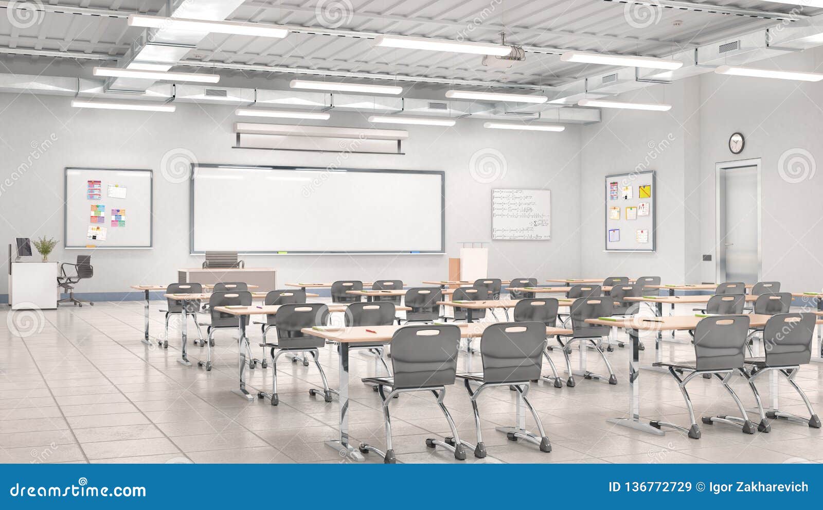 Intérieur De Salle De Classe Illustration 3D Illustration Stock ...