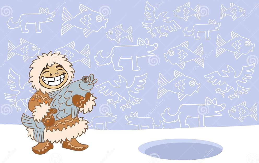 Inuit stock vector. Illustration of drawing, glee, cartoon - 17512119