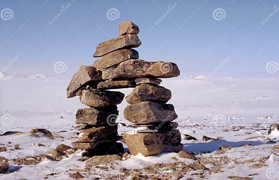 Inuit monument stock image. Image of pole, polar, penguins - 749253