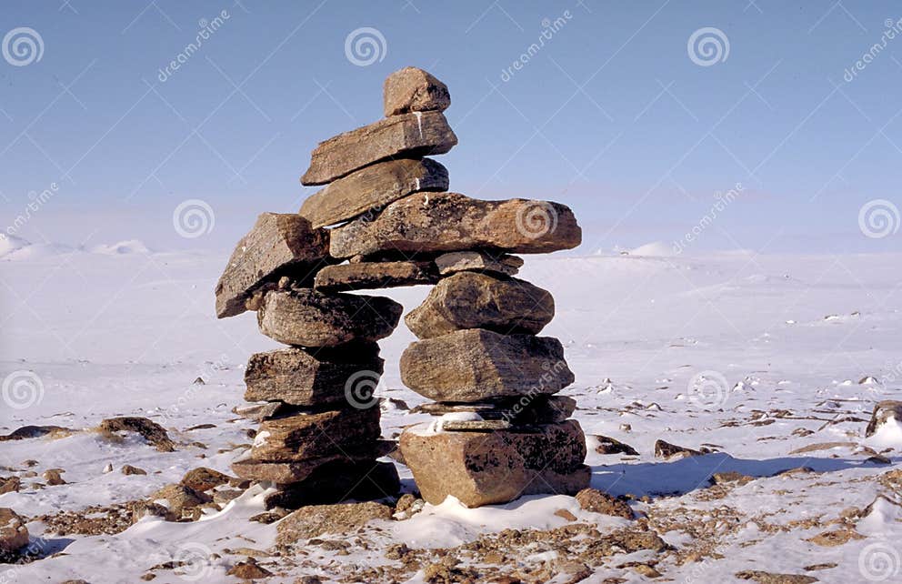 Inuit monument stock image. Image of pole, polar, penguins - 749253