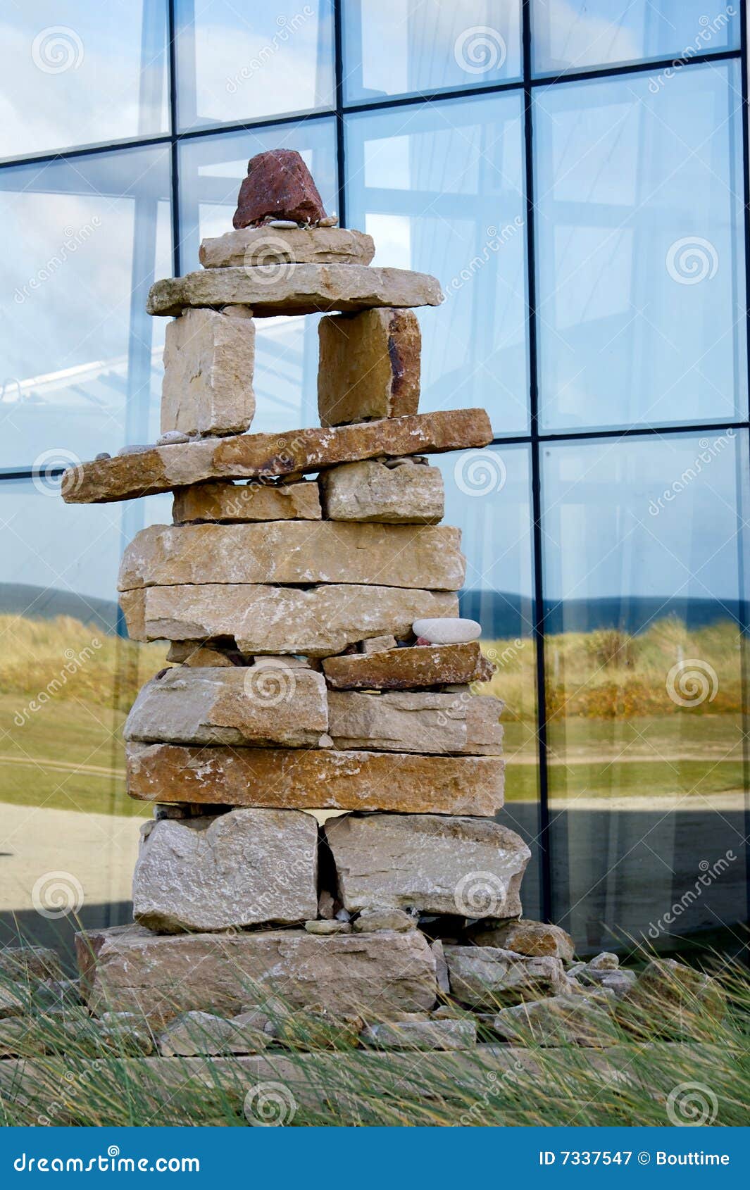 Inukshuk stock image. Image of stone, france, statue, courseulles - 7337547