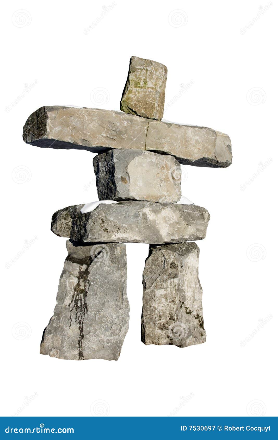 Inukshuk stock image. Image of symbol, isolated, stone - 7530697