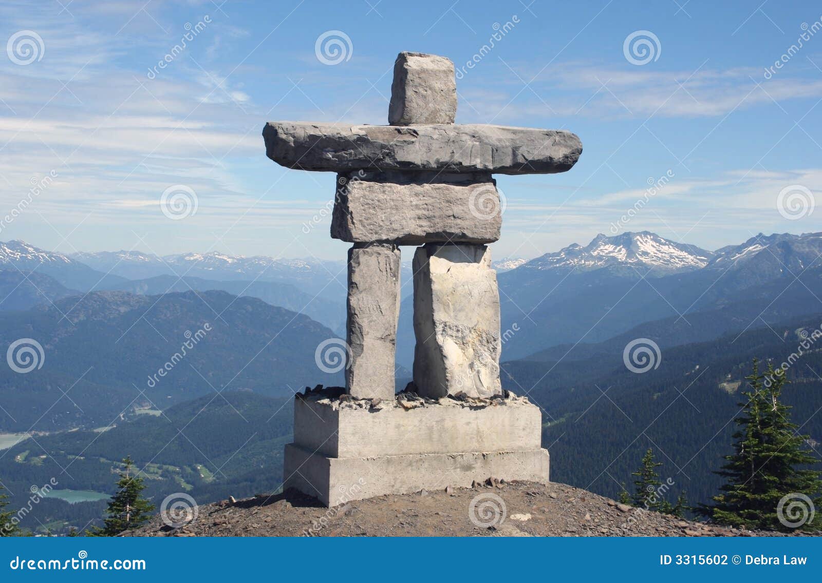 Inukshuk, Canada stock photo. Image of summit, park, mountain - 3315602